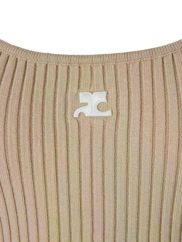 COURREGES Reedition Ribbed-knit Top - Neutrals