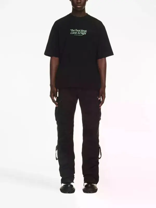 Off-White Slogan-print Cotton T-shirt - Black