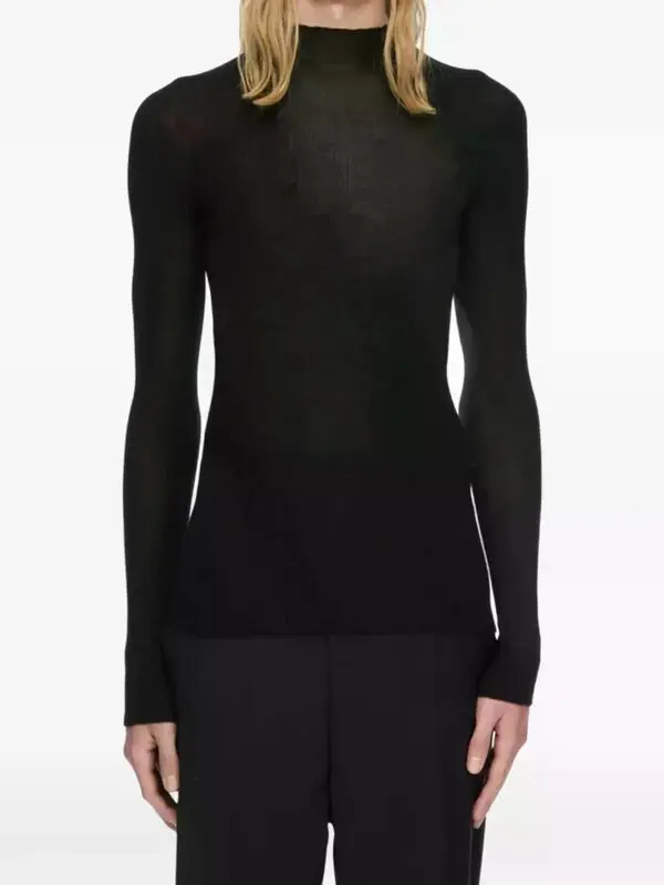 Rick Owens Ribbed-knit High-neck Sweater - Black