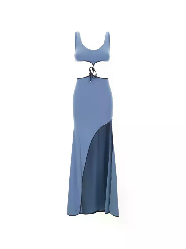 MAISON ANAMI Cut-out Side-slit Maxi Dress - Blue