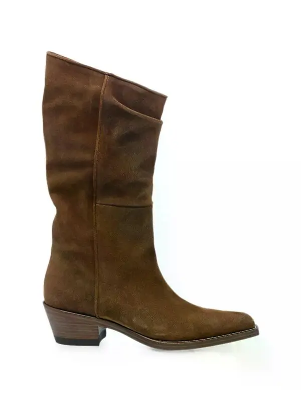 Khaite Clive Suede Cowboy Boots - Brown