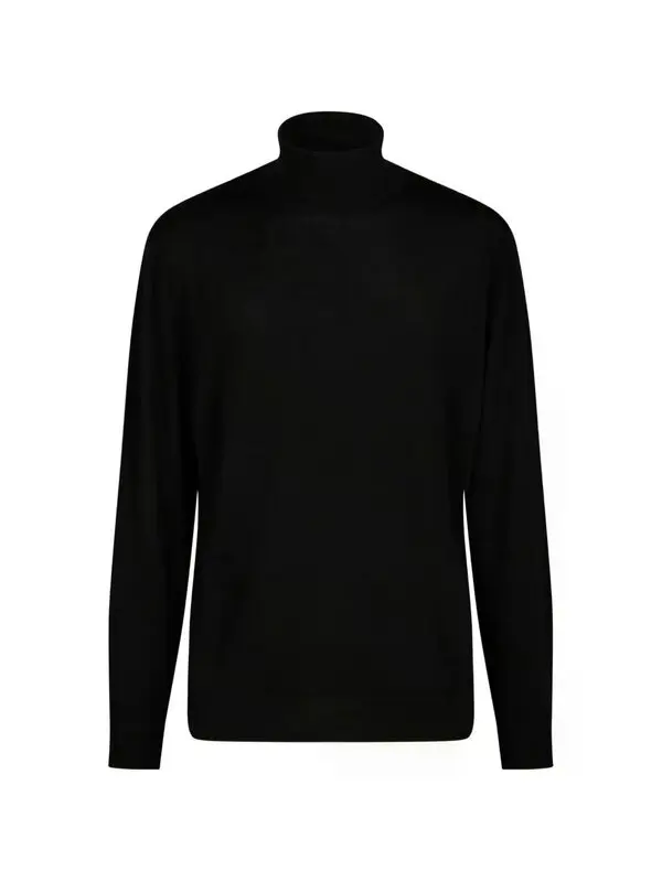 Canali Roll-neck Knitted Sweater - Black