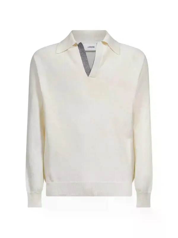 LARDINI Contrast-trim Raglan-sleeve Sweater - Neutrals