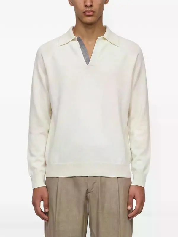 LARDINI Contrast-trim Raglan-sleeve Sweater
