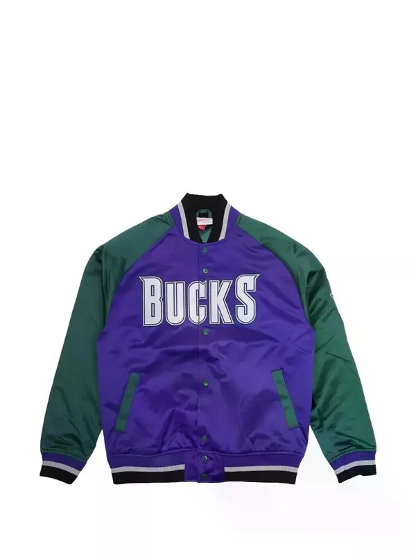 Mitchell & Ness Playmaker Logo Bucks Bomber Jacket - Blue