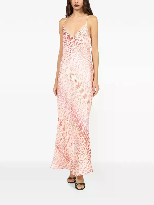 Roberto Cavalli Jaguar-print Slip Maxi Dress
