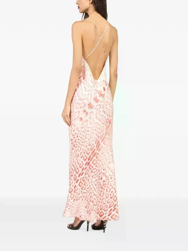 Roberto Cavalli Jaguar-print Slip Maxi Dress