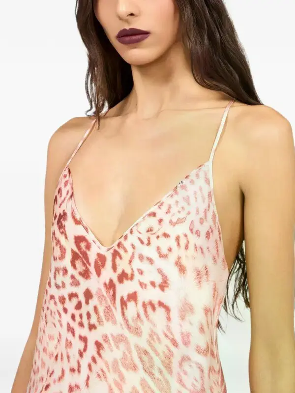 Roberto Cavalli Jaguar-print Slip Maxi Dress
