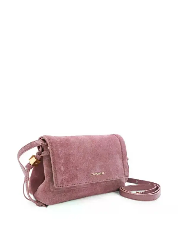 COCCINELLE Mini Thess Logo-lettering Suede Shoulder Bag - Pink
