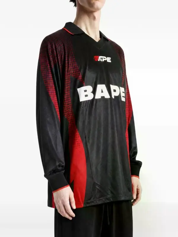 A BATHING APE Logo-print Long-sleeve Polo Shirt