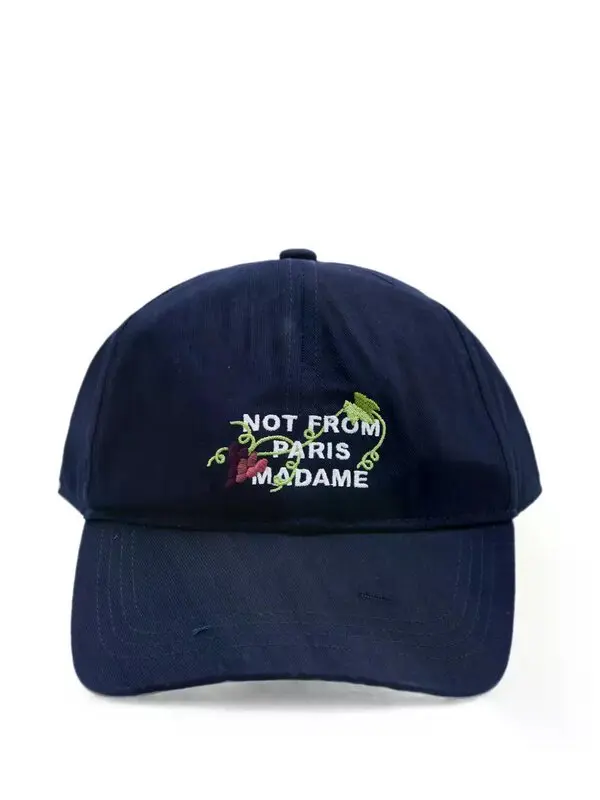 Drole De Monsieur Embroidered Vine-slogan Baseball Cap - Blue