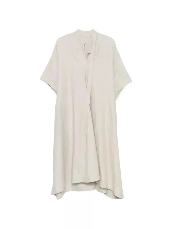 ZIGGY CHEN Panelled Short-sleeve Midi Dress - Neutrals