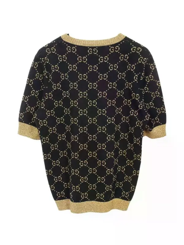 Gucci 2000s Gg Logo-pattern Short-sleeved Sweater