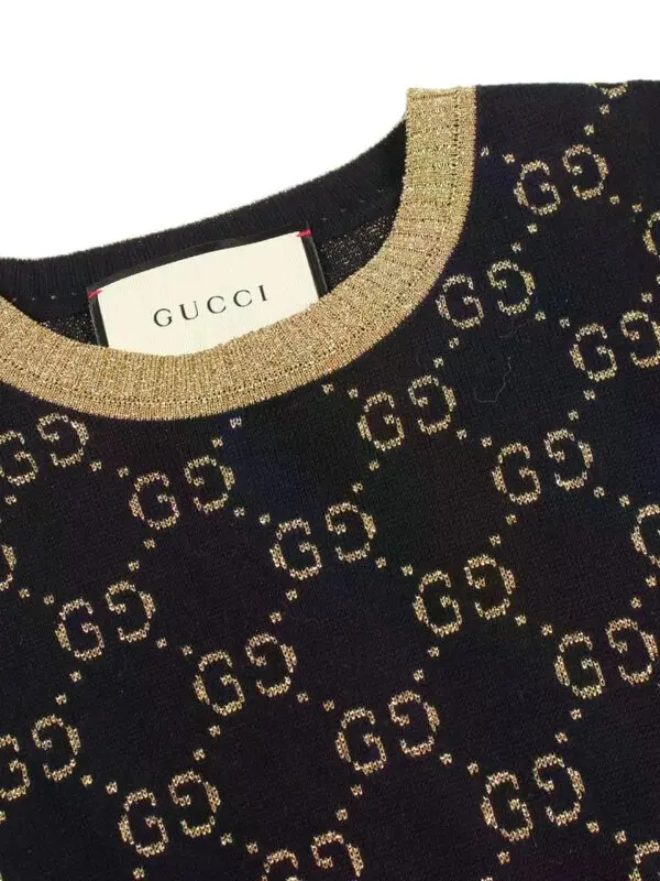 Gucci 2000s Gg Logo-pattern Short-sleeved Sweater