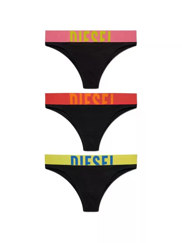 DIESEL® Logo-waistband Briefs Pack - Black