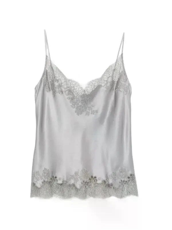 Carine Gilson Lace-trim Satin Camisole - Grey
