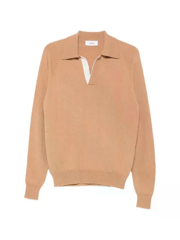 LARDINI Contrast-trim Raglan-sleeve Sweater - Neutrals