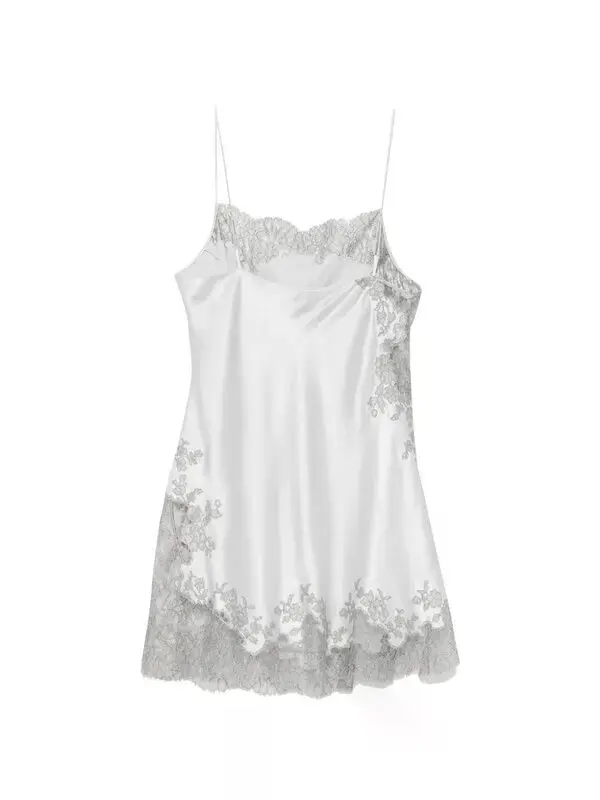 Carine Gilson Lace-trim Silk Nightdress