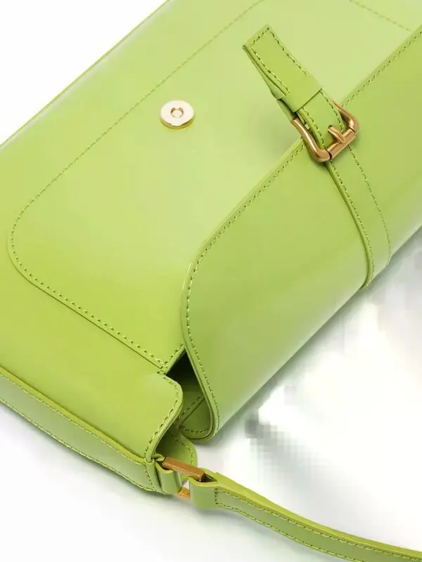 By Far Miranda Patent-leather Shoulder Bag - Green