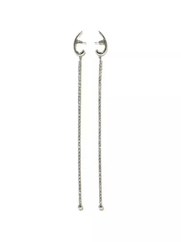 PANCONESI Diamanti Pendulum Crystal-embellished Earrings - Silver