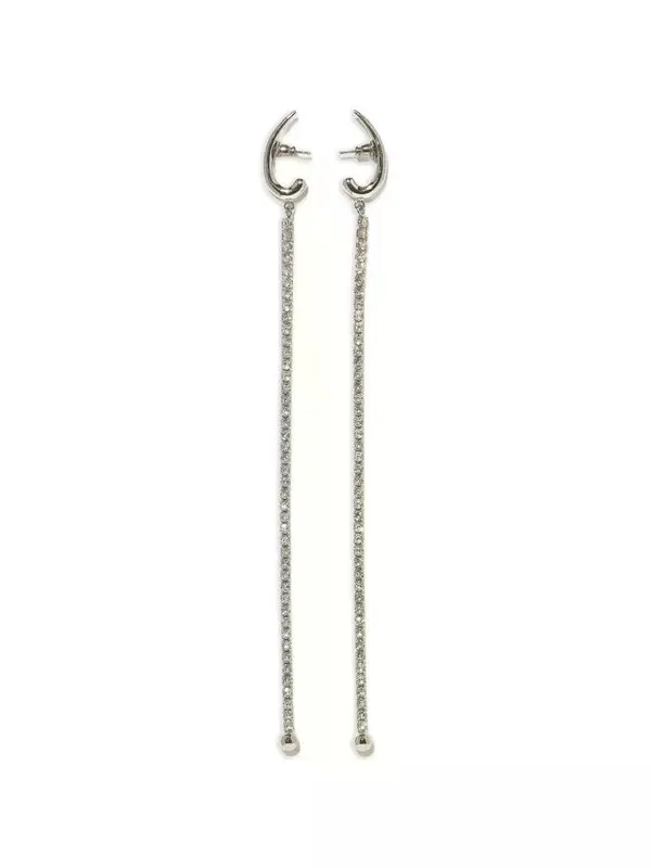 PANCONESI Diamanti Pendulum Crystal-embellished Earrings - Silver