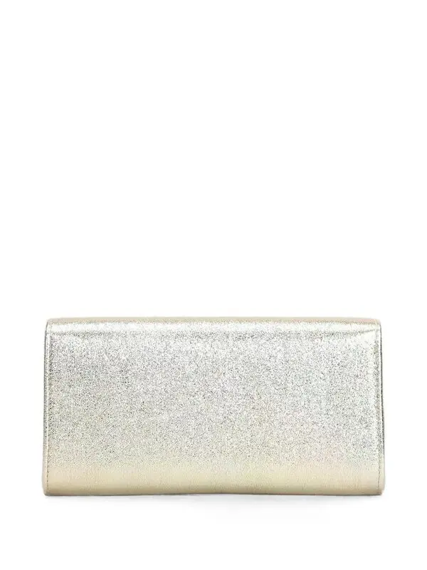 JIMMY CHOO Emmie Glitter-effect Clutch Bag - Silver