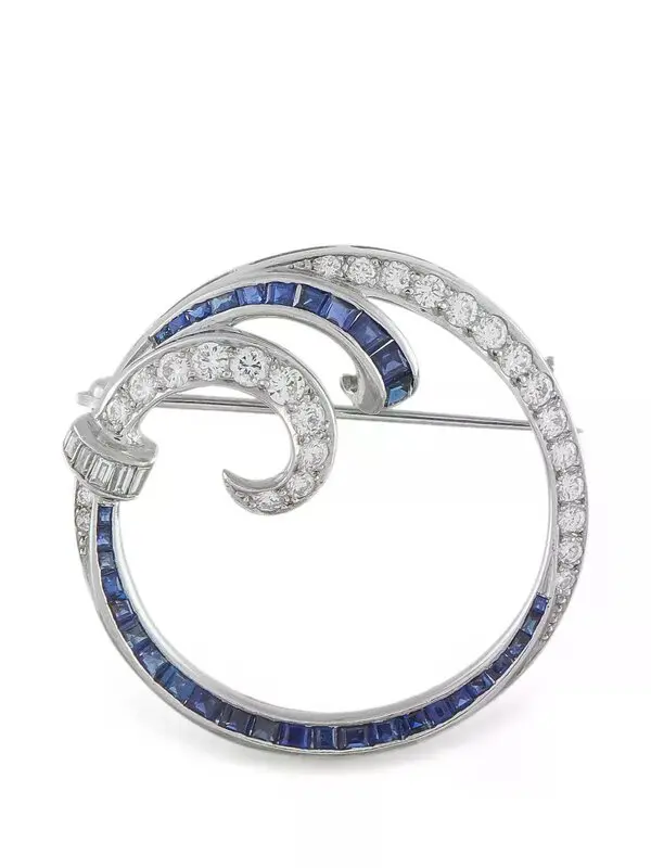 LB EXCLUSIVE Diamond And Sapphire Brooch - Silver