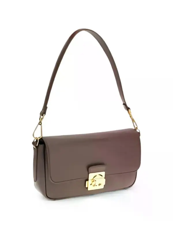 COCCINELLE Medium C-me Lock Leather Shoulder Bag - Brown