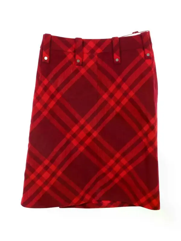Burberry 2020s Wool Checked Midi Skirt