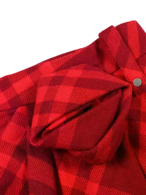 Burberry 2020s Wool Checked Midi Skirt