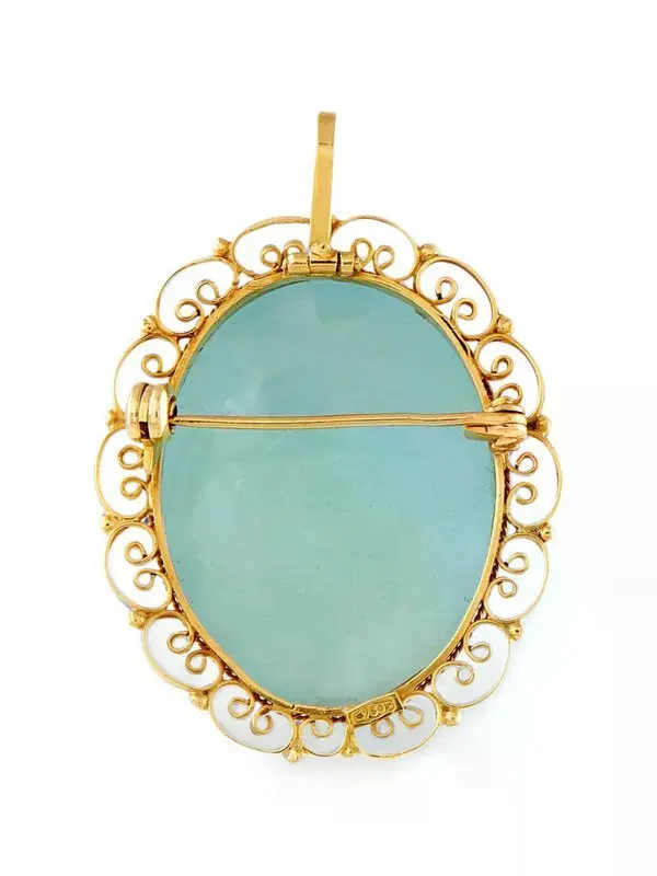 LB EXCLUSIVE 18k Yellow Carved Aquamarine Pendant