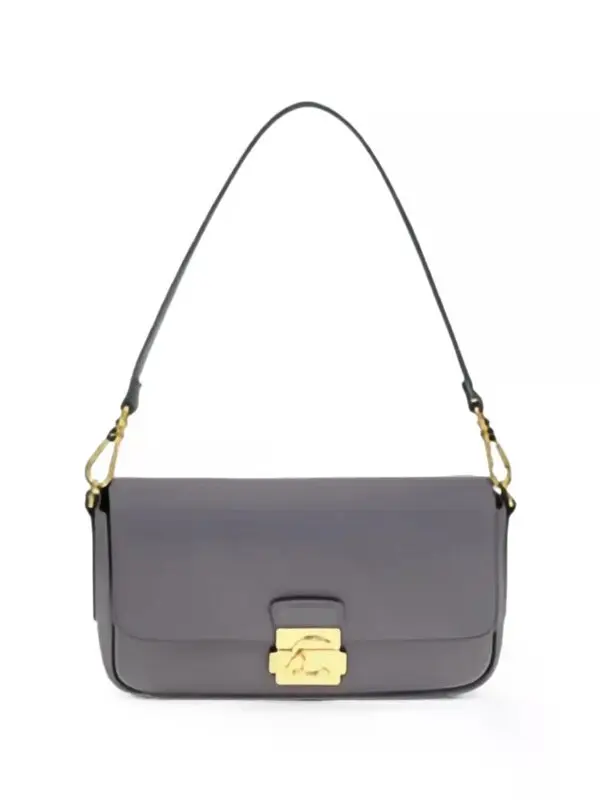 COCCINELLE Medium C-me Lock Leather Shoulder Bag - Grey