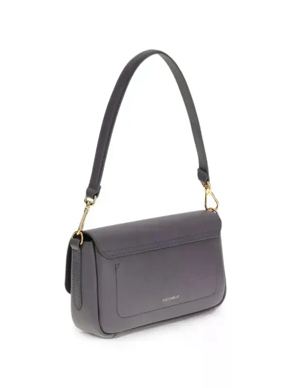 COCCINELLE Medium C-me Lock Leather Shoulder Bag - Grey