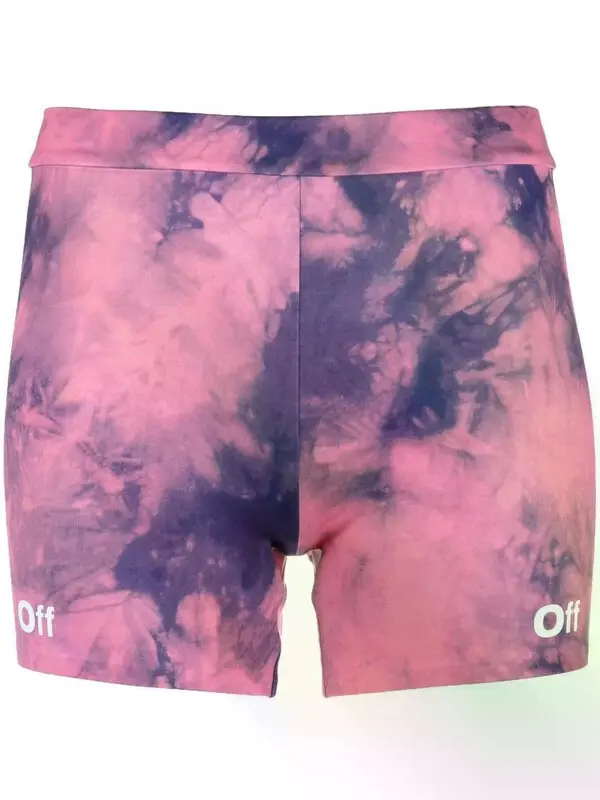 Off-White Logo-print Tie-dye Shorts - Pink