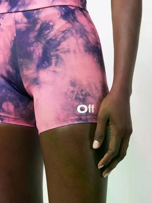 Off-White Logo-print Tie-dye Shorts