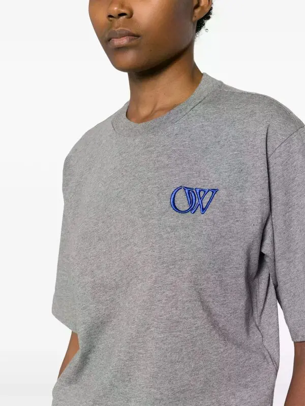 Off-White Logo-embroidered Cotton T-shirt