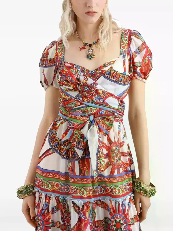 Dolce & Gabbana Carretto-print Long Dress