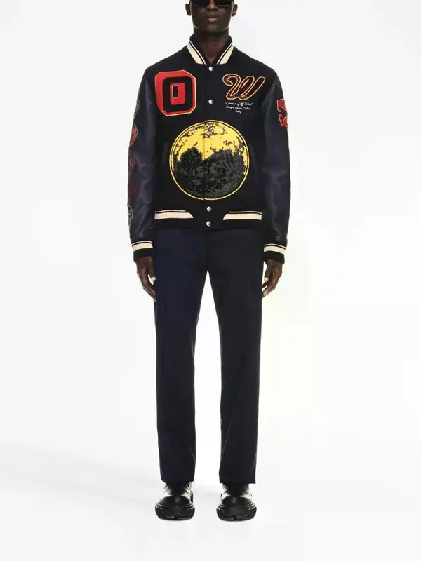 Off-White Moon Phase Bomber Jacket - Black