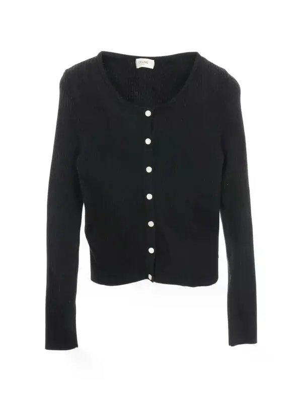 Celine 2010s Triomphe Cardigan - Black