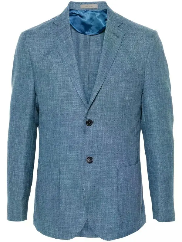 Corneliani Mélange Single-breasted Blazer - Blue