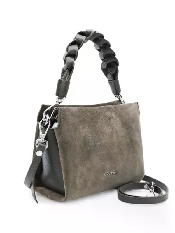 COCCINELLE Small Boheme Braided-handle Suede Tote Bag - Brown