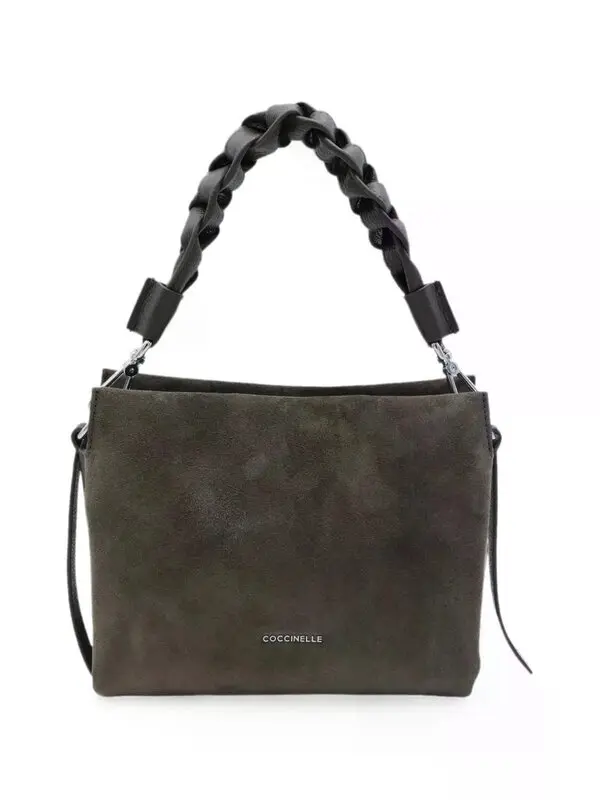 COCCINELLE Small Boheme Braided-handle Suede Tote Bag - Brown