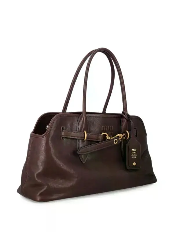 Miu Miu Aventure Logo-embossed Buckled Tote Bag