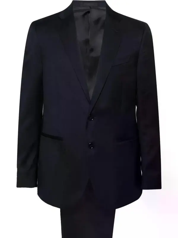 Corneliani Single-breasted Wool Suit - Blue