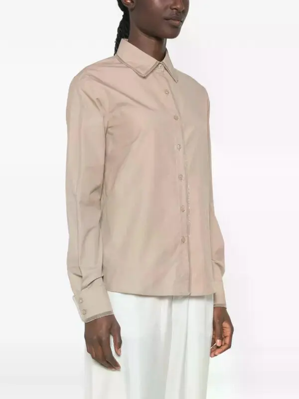 Fabiana Filippi Beaded Trim Long-sleeve Shirt