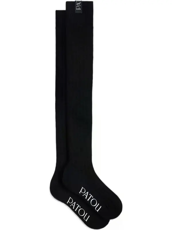 PATOU Ribbed-knit Over-the-knee Socks