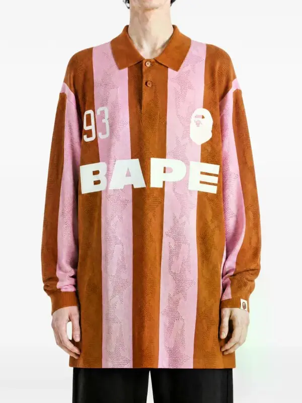 A BATHING APE Sta-pattern Vertical-stripe Polo Shirt