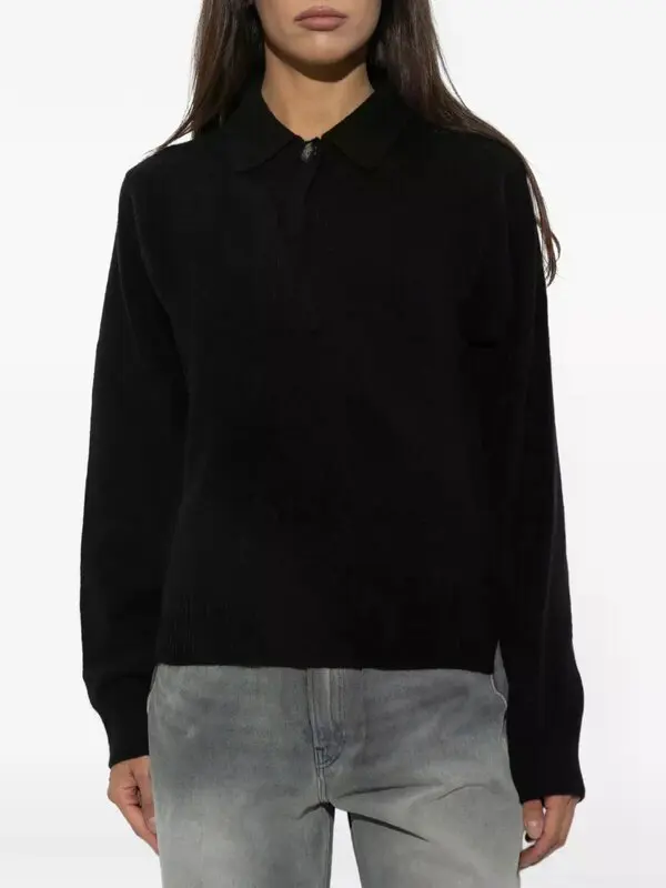 HAIKURE Ash Polo Sweater - Black