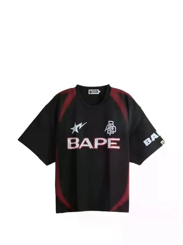 A BATHING APE Logo-print Cotton T-shirt - Black