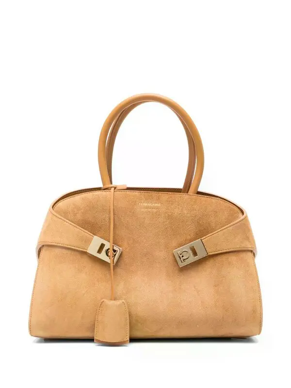 FERRAGAMO Hug Logo-detail Leather Tote Bag